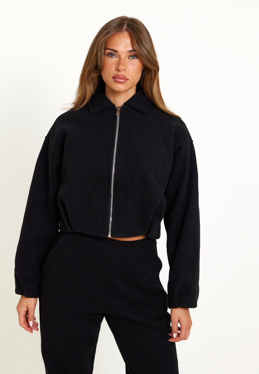 TAILORED COLLAR JACKET - CHARCOAL – EVRYWEAR